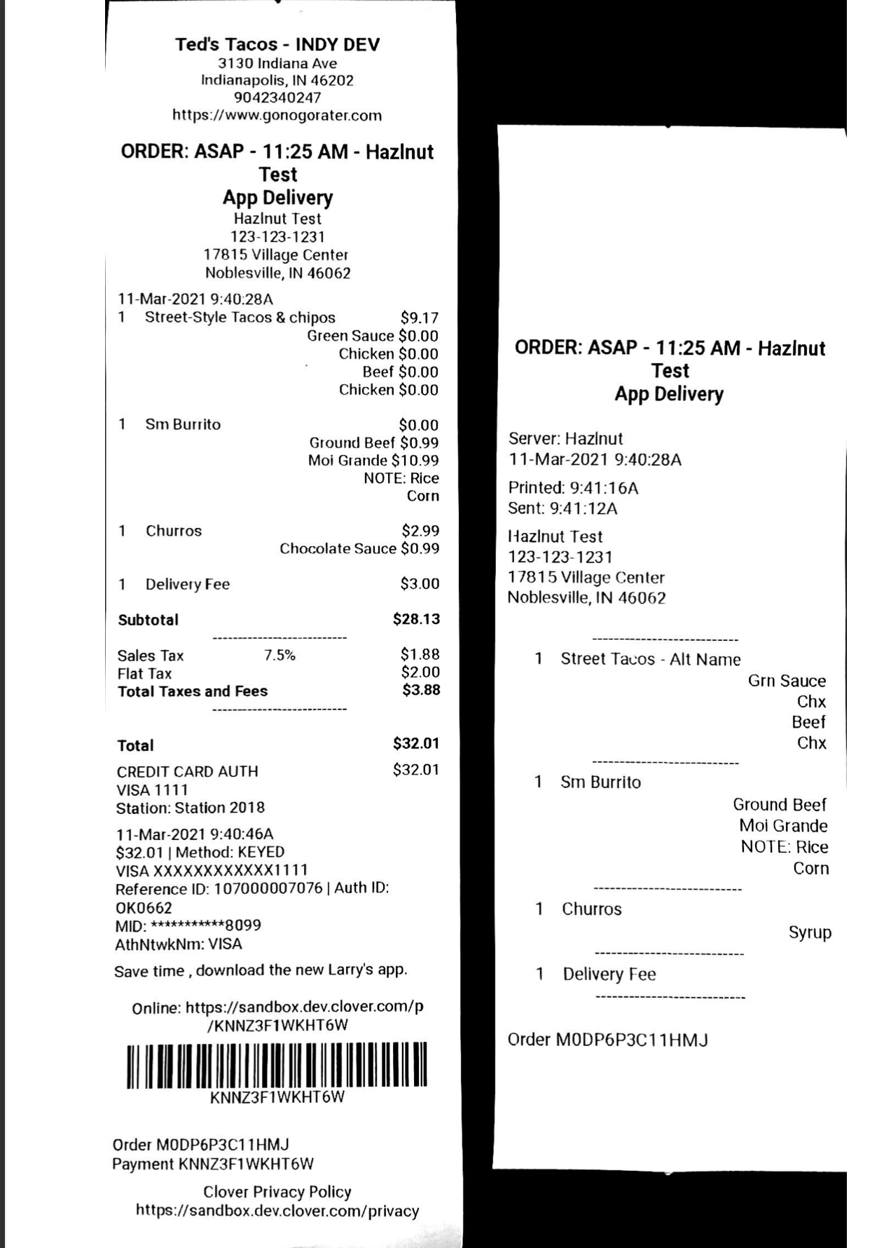 What should the receipts look like?