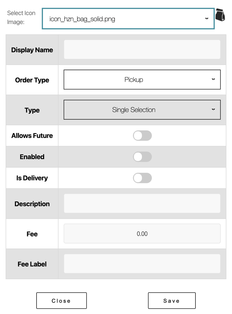 Order Type Settings