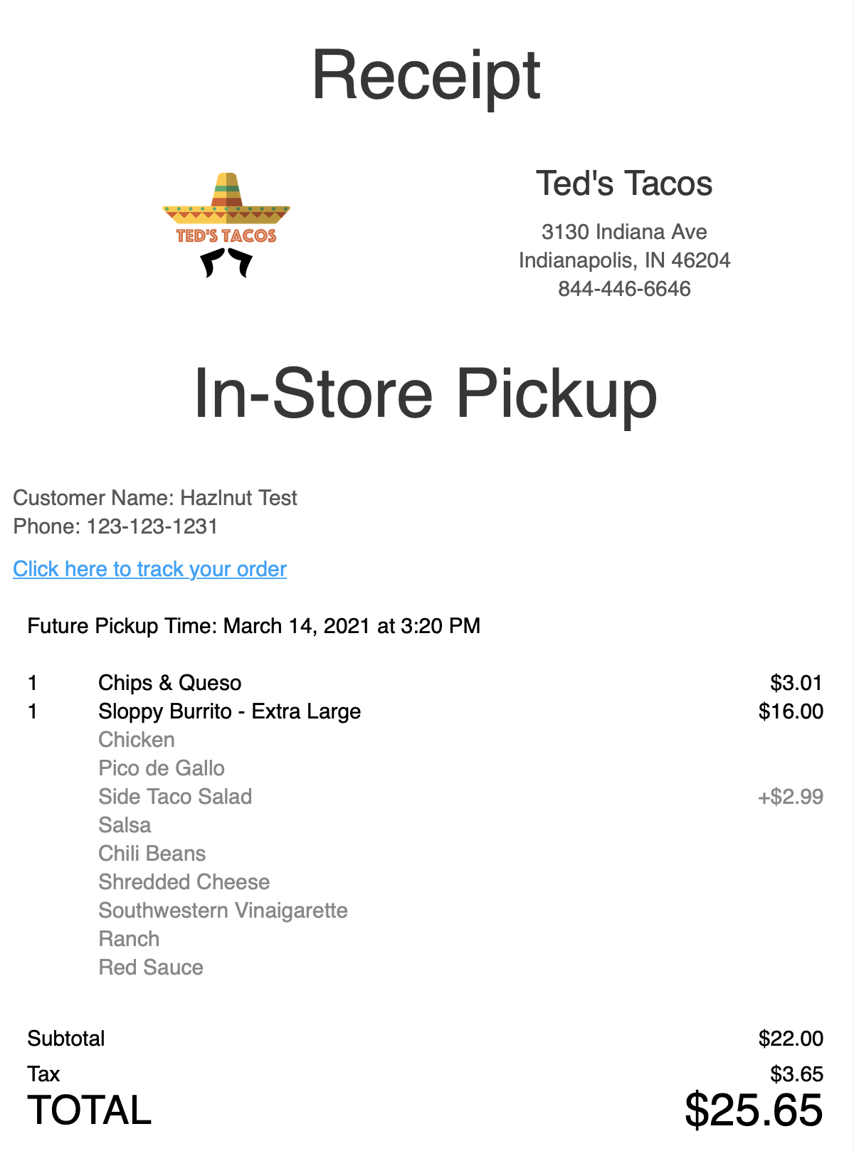 What should the receipts look like?