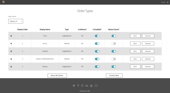 Order Type Settings